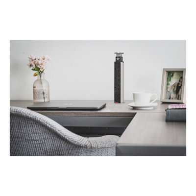 Brennenstuhl Tower Pop-Up Retractable Extension Lead with USB Ports