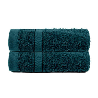 Brentfords 2 Pack of 100% Cotton Face Cloth Towel, 30 x 30cm - Dark Teal