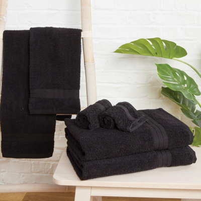 Brentfords Luxury 100% Cotton Bath Sheet, 90 x 150cm - Black