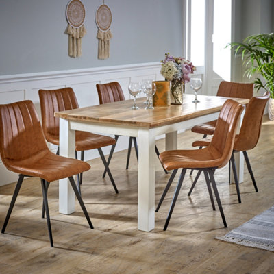 Breo Solid Mango Wood White Dining Table 170Cm