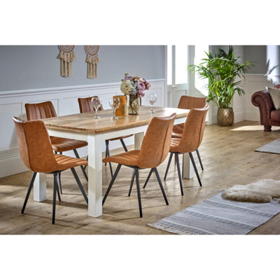 Breo Solid Mango Wood White Dining Table 170Cm