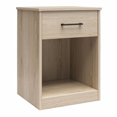 BrEZ Build Pearce 1 Drawer Nightstand Light Oak Look