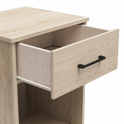 BrEZ Build Pearce 1 Drawer Nightstand Light Oak Look