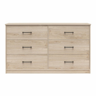 BrEZ Build Pearce 6 Drawer Dresser Light Oak Look