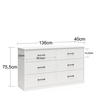 BrEZ Build Pearce 6 Drawer Dresser Light Oak Look