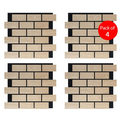 Brick Pattern Acoustic Wall Panel PET MDF Size: 610 x 690 mm