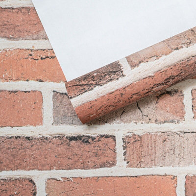 Brick Wall Effect Wallpaper Slightly Textured Slightly Imperfect Paste ...