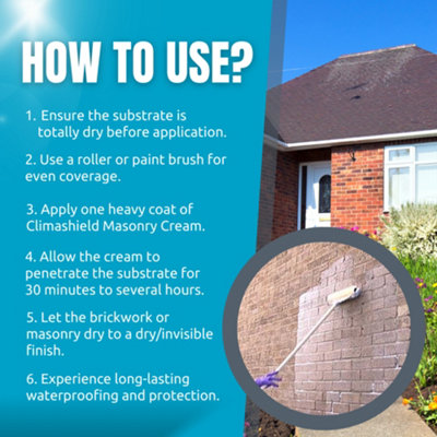 Brick Waterproofer and Brick Damp Proofer, Masonry Cream, (ClimaShield ...