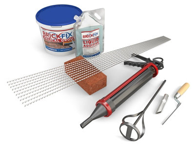 BrickFix Masonry Crack Repair Kit (10 x 1m Helical Bars & Grout ...