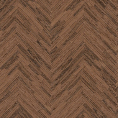 BRICOFLOR Brown Geometric Herringbone Greek Key Non-Woven Wallpaper ...