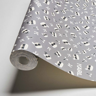 BRICOFLOR Grey Wallpaper With Face Design Urban Eccentric Loud ...