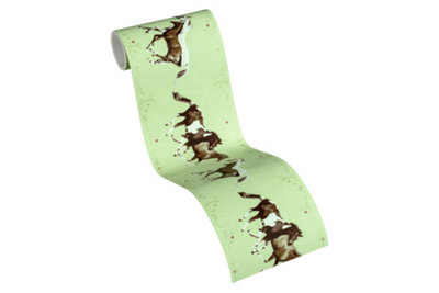 BRICOFLOR Horse Border Wallpaper In Mint Green Galloping Horses ...