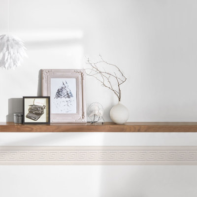 BRICOFLOR Ivory Cream Geometric Baroque Greek Key Wallpaper Border ...