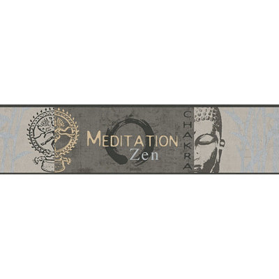 BRICOFLOR Meditation Zen Wallpaper Border in Neutral Tones Beige and ...