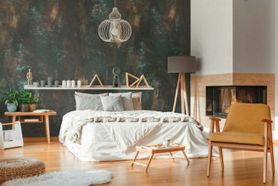 BRICOFLOR Non-woven wallpaper, concrete wallpaper in orange, terracotta ...