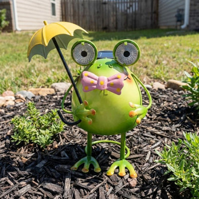 Bright Eyes LED Standing Solar Frog