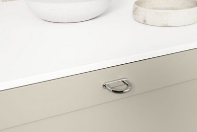 Bright Nickel Kitchen Cabinet Backplate Loop Knob Pull Bathroom Bedroom ...