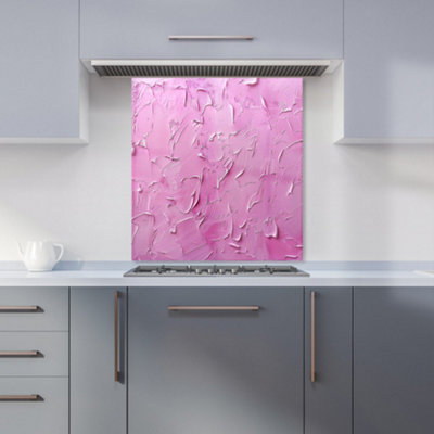 Bright Pink Textured Effect Kitchen Splashback
