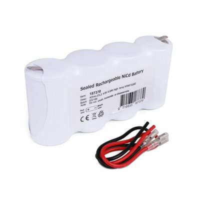 Bright Source 4 Cell 4.8v 4Ah Side by Side NiCd Emergency Battery with ...