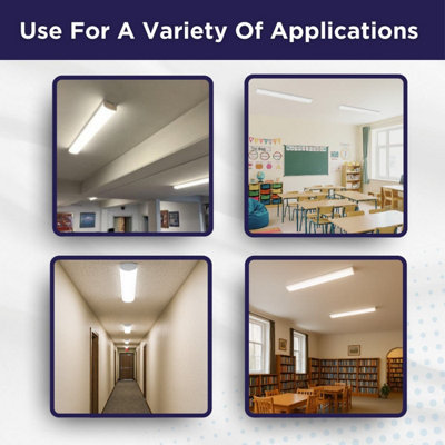 Bright Source 5ft 58w Twin LED Education Batten Fitting - CCT - Self ...