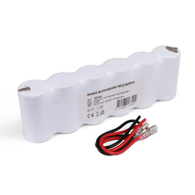 Bright Source 6 Cell 7.2v 4Ah Side by Side NiCd Emergency Battery with ...