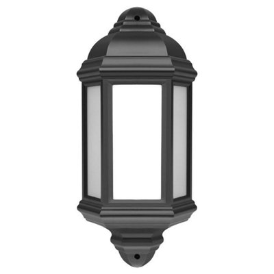Bright Source 7w LED Black Half Wall Lantern - 4000k Cool White