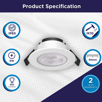 Bright Source Core 8w 4000k LED Dimmable Downlight - Cool White - 6 Pack