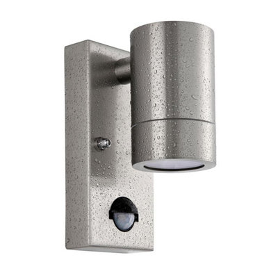 Bright Source GU10 IP44 Outdoor Wall Downlight - Stainless Steel -PIR ...
