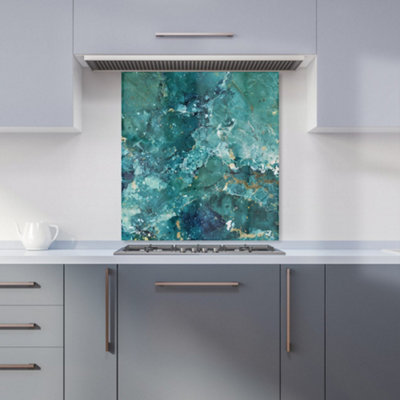 Buy Bright Teal Quartz Effect Kitchen Splashback at B&Q