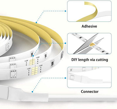 BRIGHTEX, 10M LED STRIP LIGHTS RGB CHANGING COLOUR FOR KITCHEN ...
