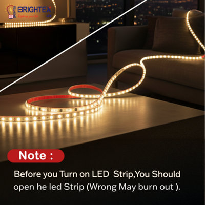 Brightex 10m SMD LED Strip Light Warm White 220V Flexible Super Bright ...