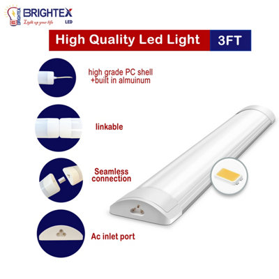 Brightex 3FT Linkable LED Batten Light 40W 4000 Lumen Slimline Ceiling ...