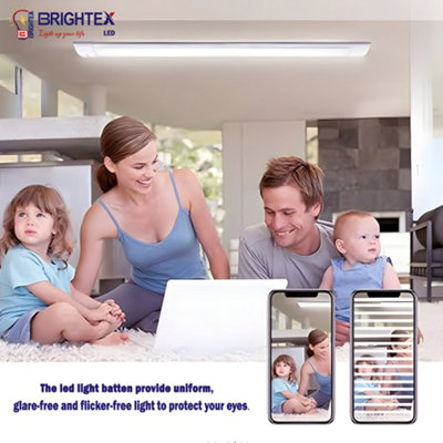 Brightex 3FT Linkable LED Batten Light 40W 4000 Lumen Slimline Ceiling ...