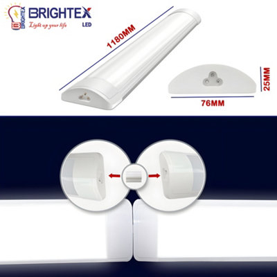 Brightex 4FT + 4ft Linkable LED Batten Light 50W 5000 Lumen Slimline ...