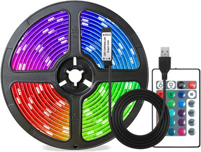 Brightex,5m led Strip Lights RGB Changing Colour for Kitchen Bathroom ...