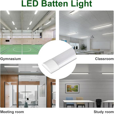 Brightex 72W 6Ft 7200 Lumen Twins Non Flickering 180cm Linear LED ...