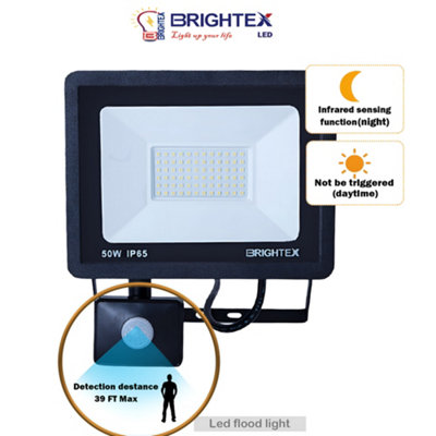 Brightex, Led floodlight 50w Cool White 4500 Lumen IP65 Security Motion ...