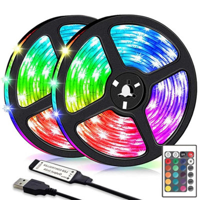 Brightex, LED Strip Lights RGB 20m Colour Changing with Remote & USB ...