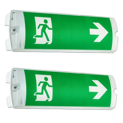Brightex, Pack of 2 LED Emergency Exit Light Bulkhead IP66 Waterproof ...