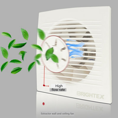 Brightex, Silent Extractor Fan Bathroom 15W 4" inch 100MM With Timer ...