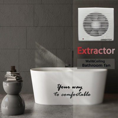 Brightex, Silent Extractor Fan Bathroom 15W 4" inch 100MM With Timer ...