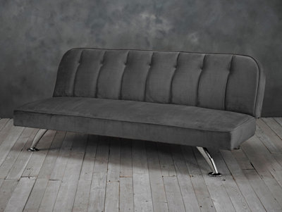 Brighton Grey Velvet Click Clack Sofa Bed - Effortless Elegance with ...