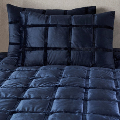 Brighton Square Soft Velvet Box Stitched Duvet Cover Set