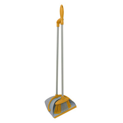 Brights Indoor Long Handled Lobby Dustpan & Brush Set - Yellow
