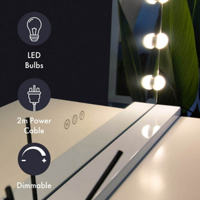 BRIGITTE HOLLYWOOD VANITY MIRROR WITH LED LIGHTS