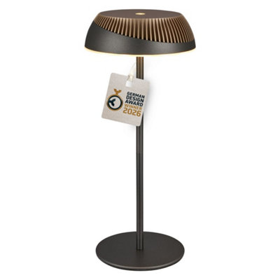 Briloner Alusta Black Bronze Table Lamp LED Rechargeable Light Dimmable ...