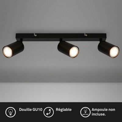 Briloner GU10 Ceiling Light Black Adjustable 3 Way Spotlight Lamp