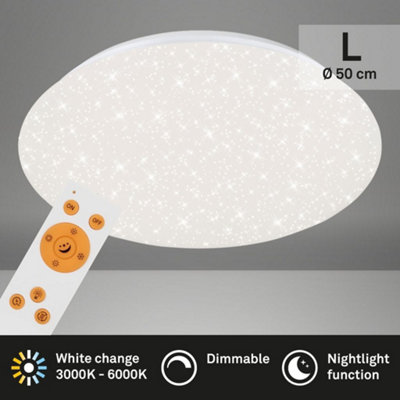 Briloner Mains-powered LED White Dimmable Ceiling lamp (Dia)48,5cm