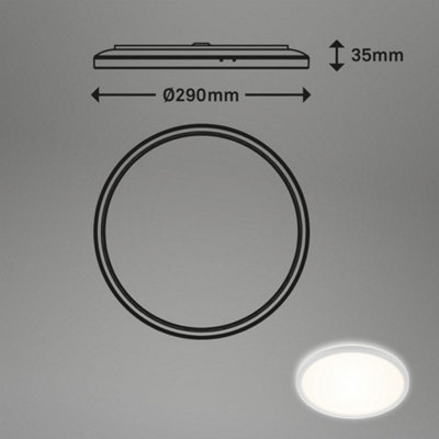 Briloner Mains-powered LED White IP44 Ceiling lamp (Dia)29cm