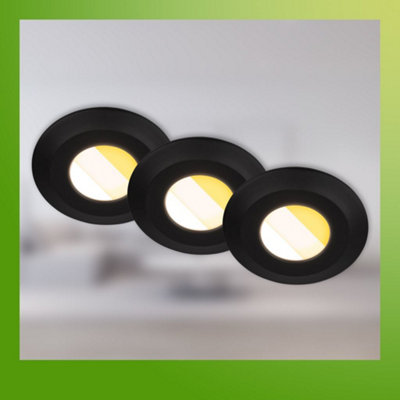 Briloner Recessed LED Spotlights Set 3x 4.9W Bathroom Lights Dimmable ...